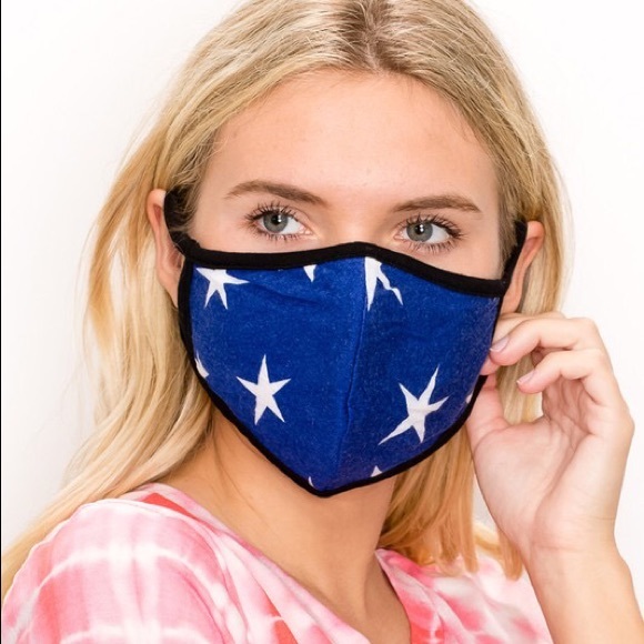 Accessories | Made In Usa Blue Stars Face Mask | Poshmark